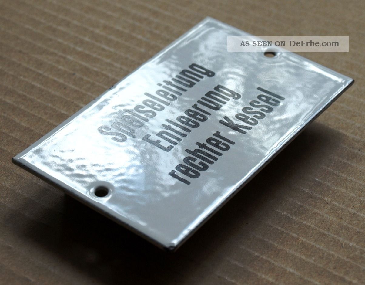 Speise Leitung Kessel Altes Emailschild 50er Top, Rar Hotel Restaurant ...