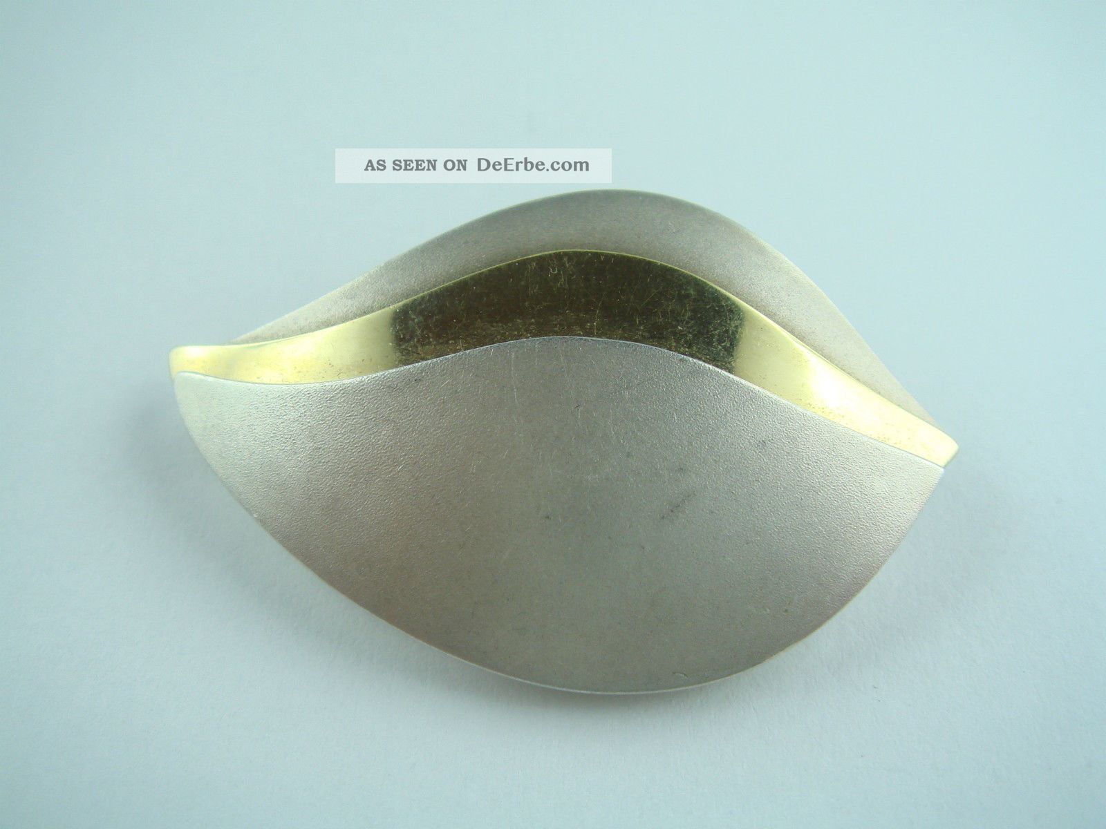 1635 Vintage Designer Brosche Echt Silber 925 Massiv & Teils Vergoldet ...