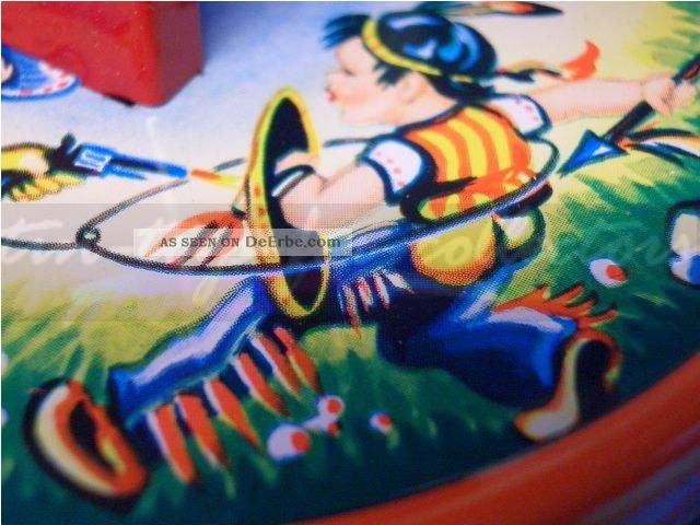 Altes Blech Dach Karussell Mit 4 Gondeln Lithograhiert Blomer & SchÜler