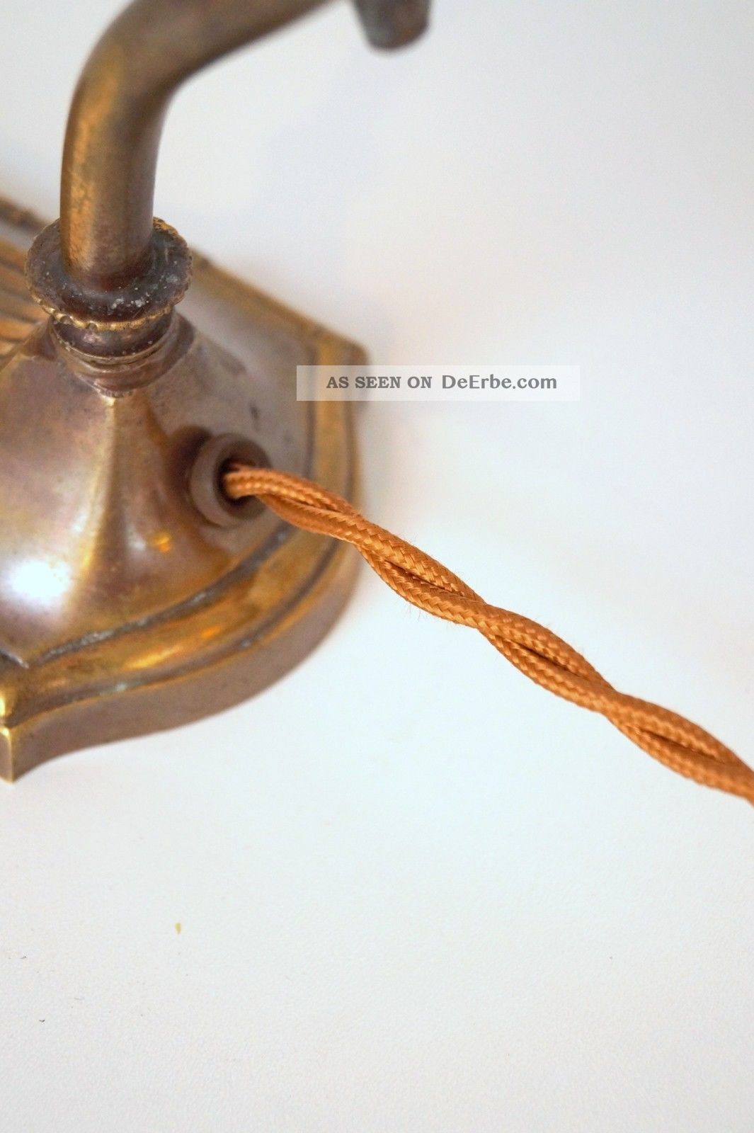 Museale Französische Jugendstil Tischlampe " Petit Garçon " Messing 1920