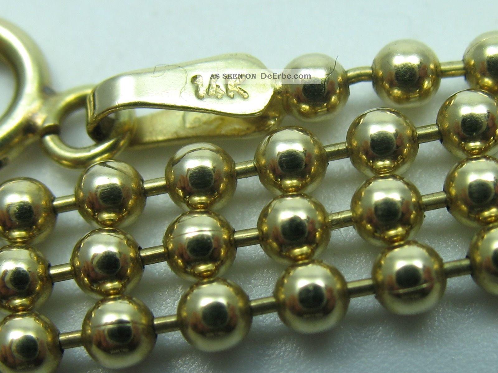 Midas Italy Klasse 57 Cm Lange 14 Karat 585 Gold Erbskette Perlenkette