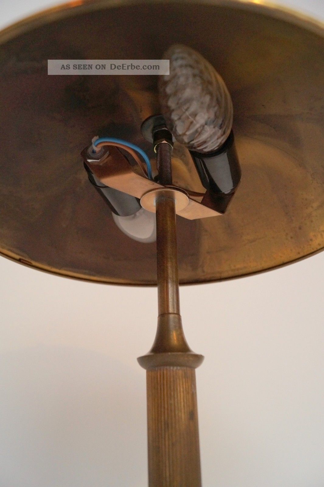 Zierlich Elegante Jugendstil Billiard Leuchte Salon Lampe Messing 1920