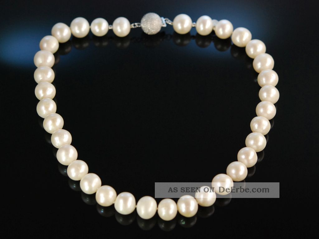 Brilliant Pearl Necklace Feinste Zucht Perlen Kette Brillanten 2, 15 Ct ...