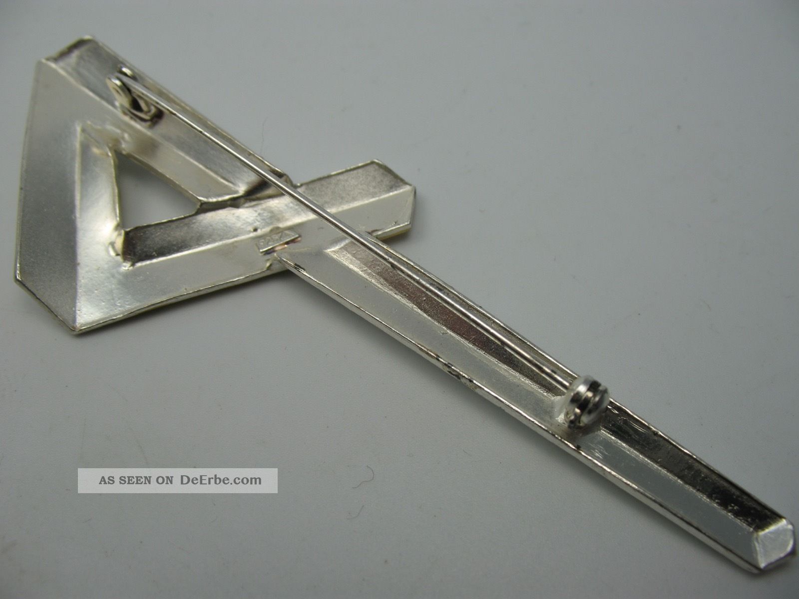 Teka Ungetragene Große Designer Brosche Aus 925 Sterling Silber