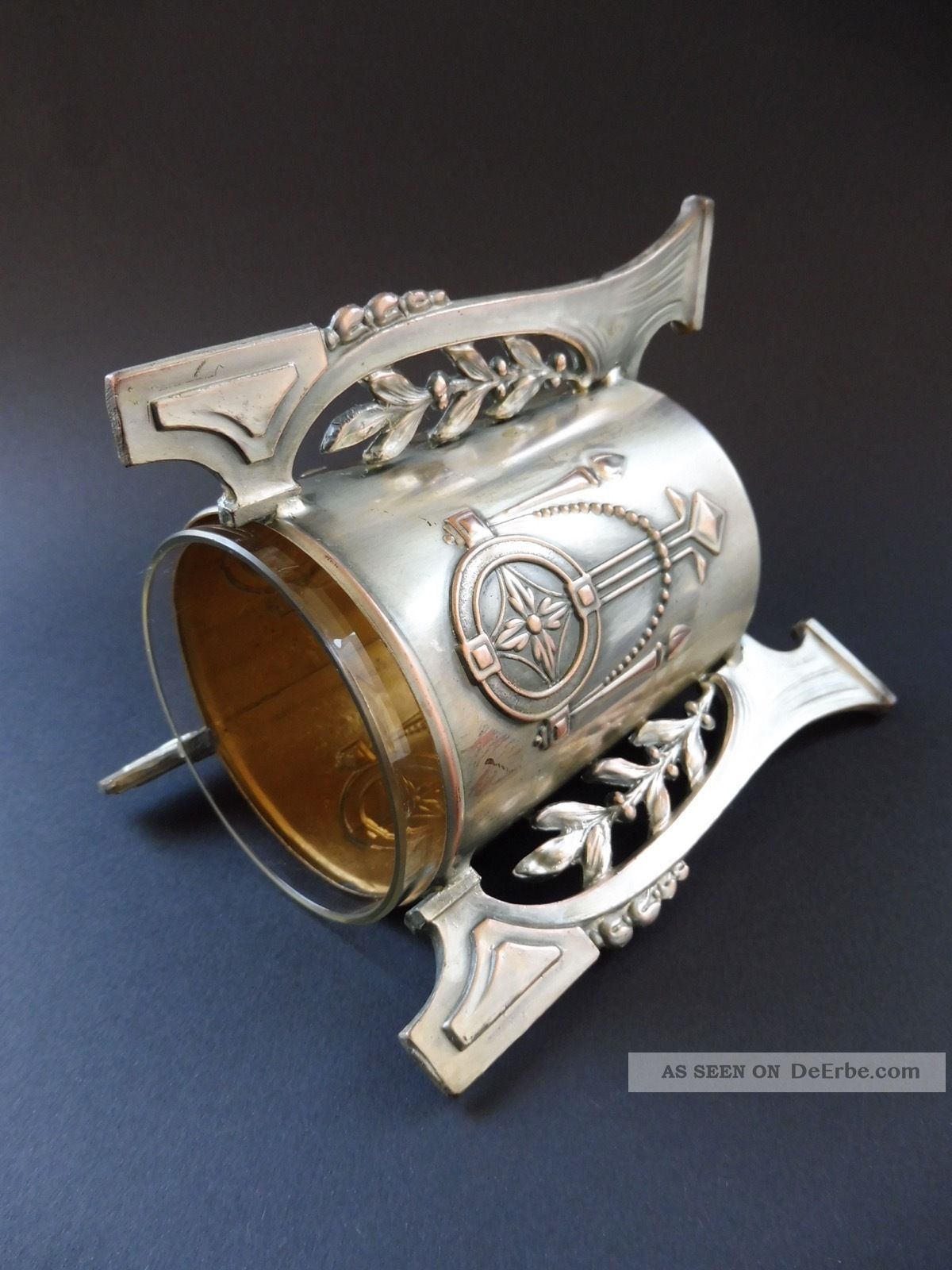 Jugendstil Vase Versilbert Floral Glas Art Nouveau Secessionist Design ...