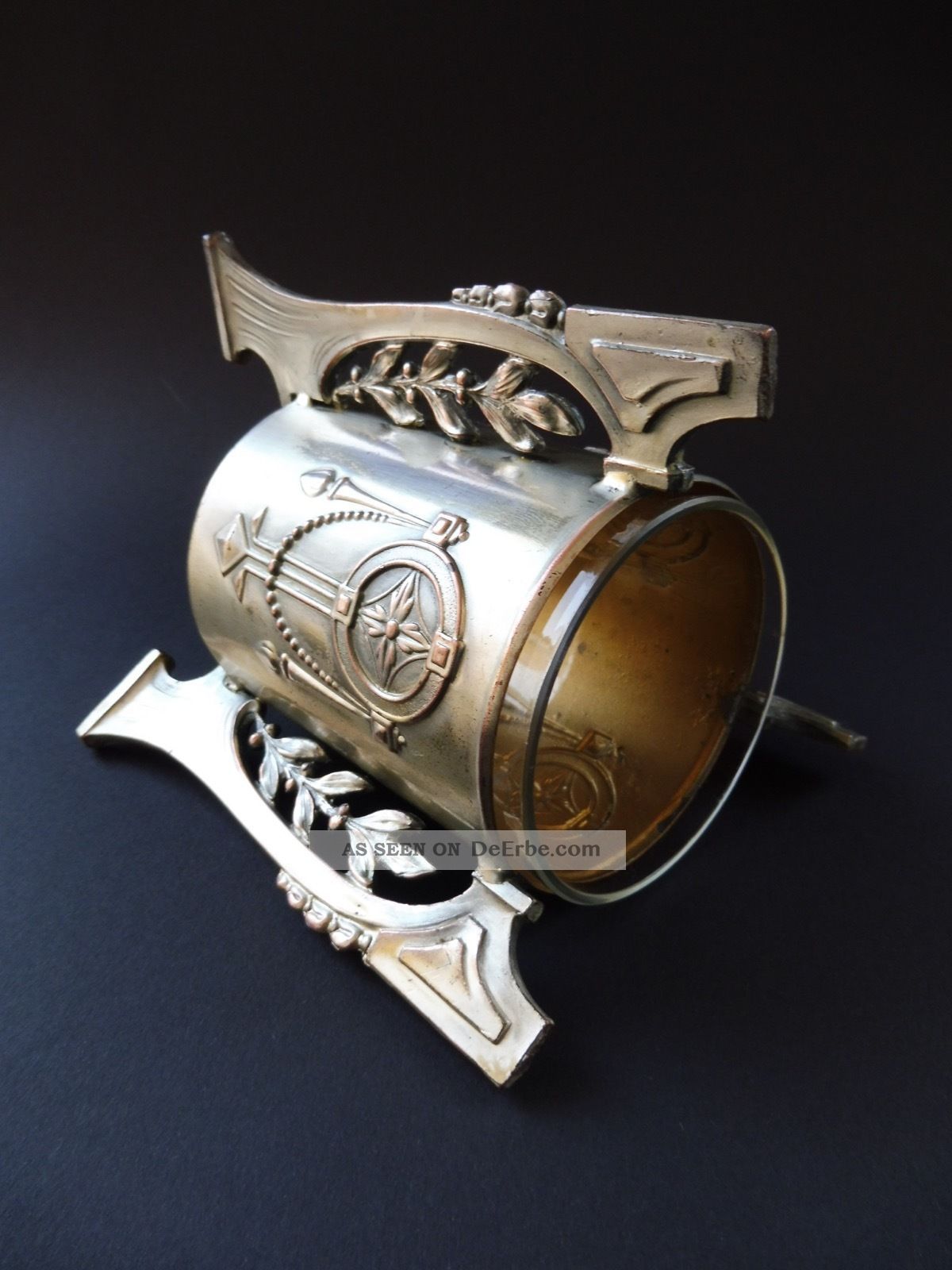 Jugendstil Vase Versilbert Floral Glas Art Nouveau Secessionist Design ...