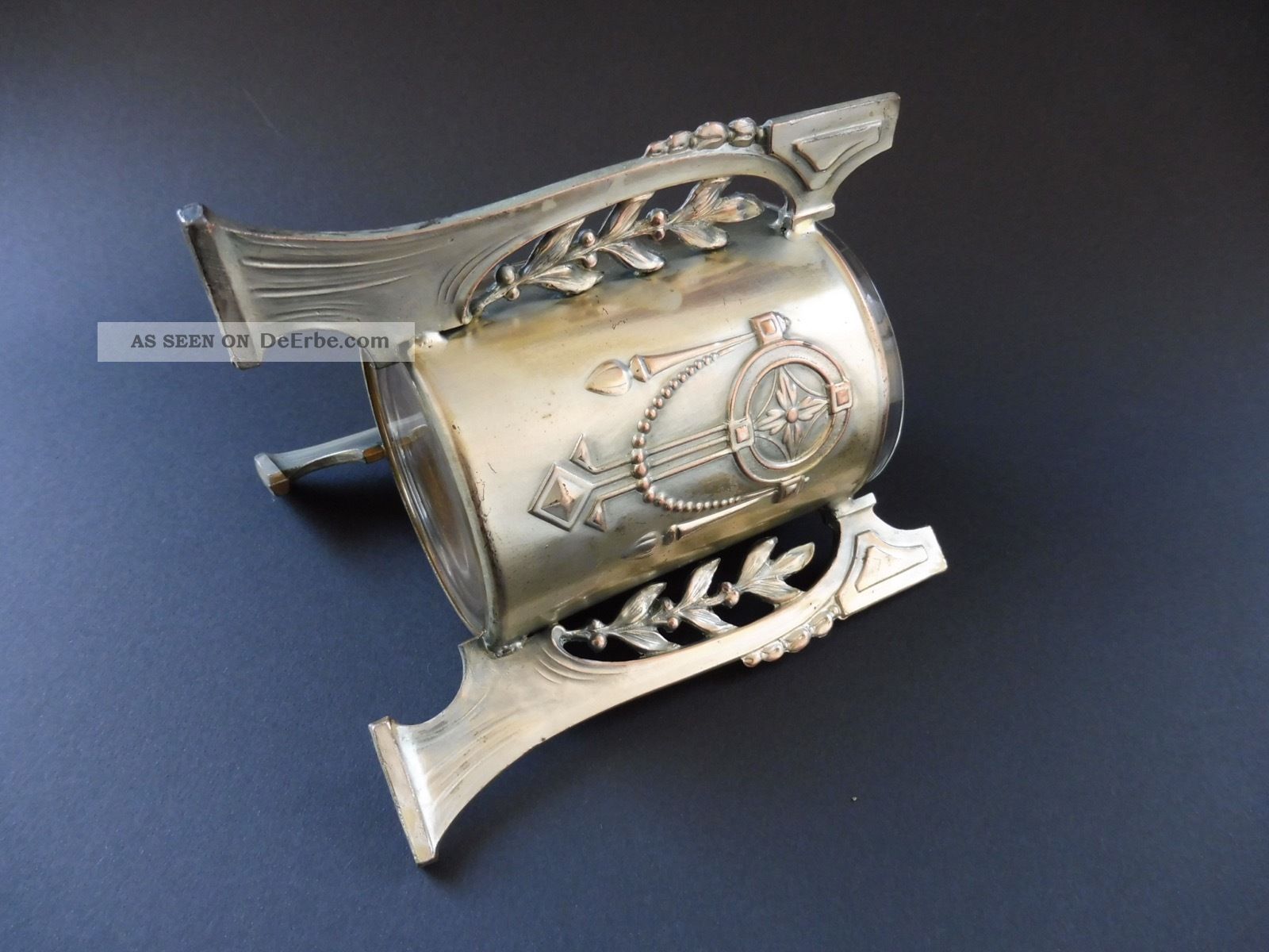 Jugendstil Vase Versilbert Floral Glas Art Nouveau Secessionist Design ...