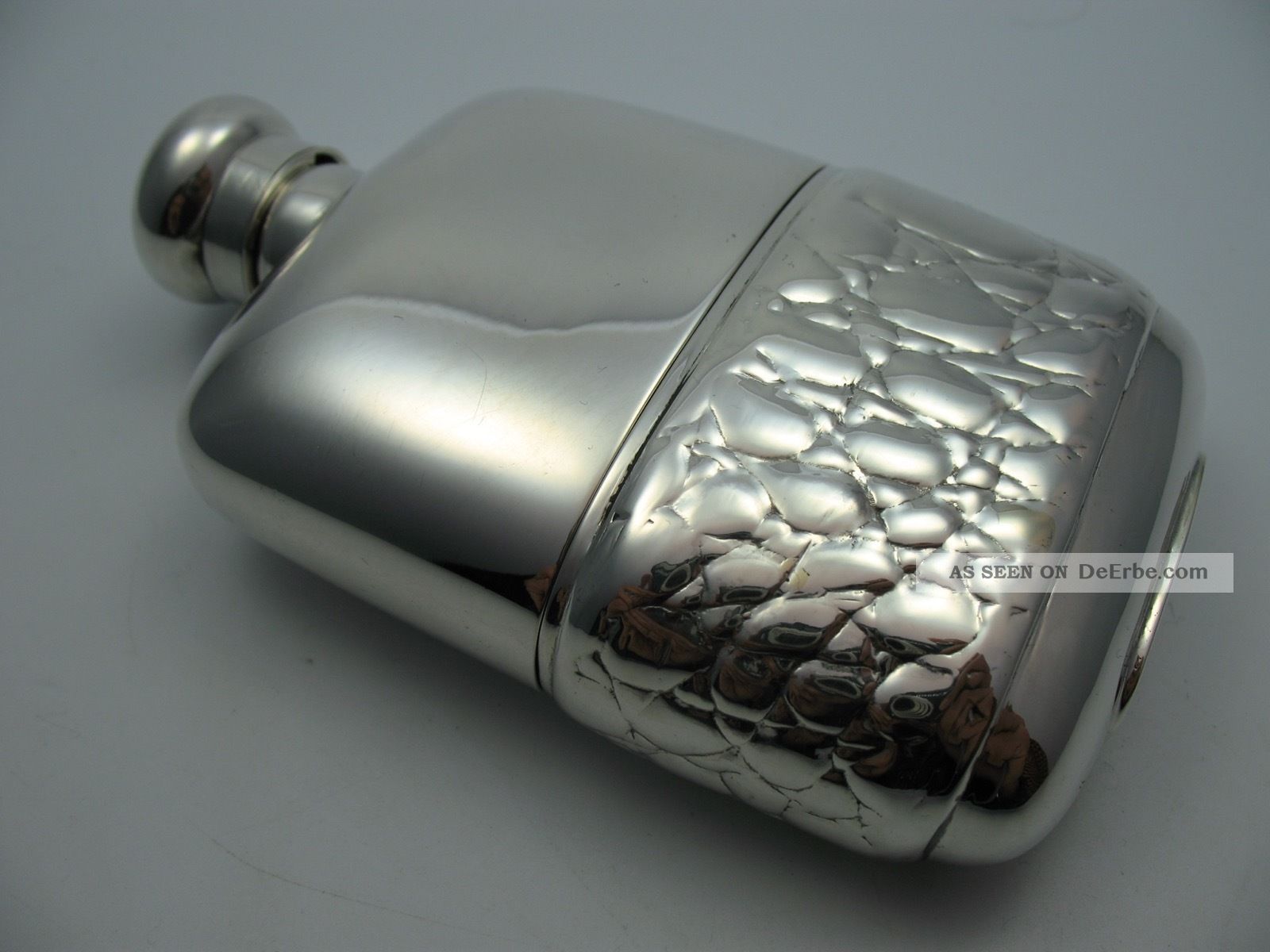 Wunderschöner Alter Massiver Flachmann Aus 925 Sterling Silber