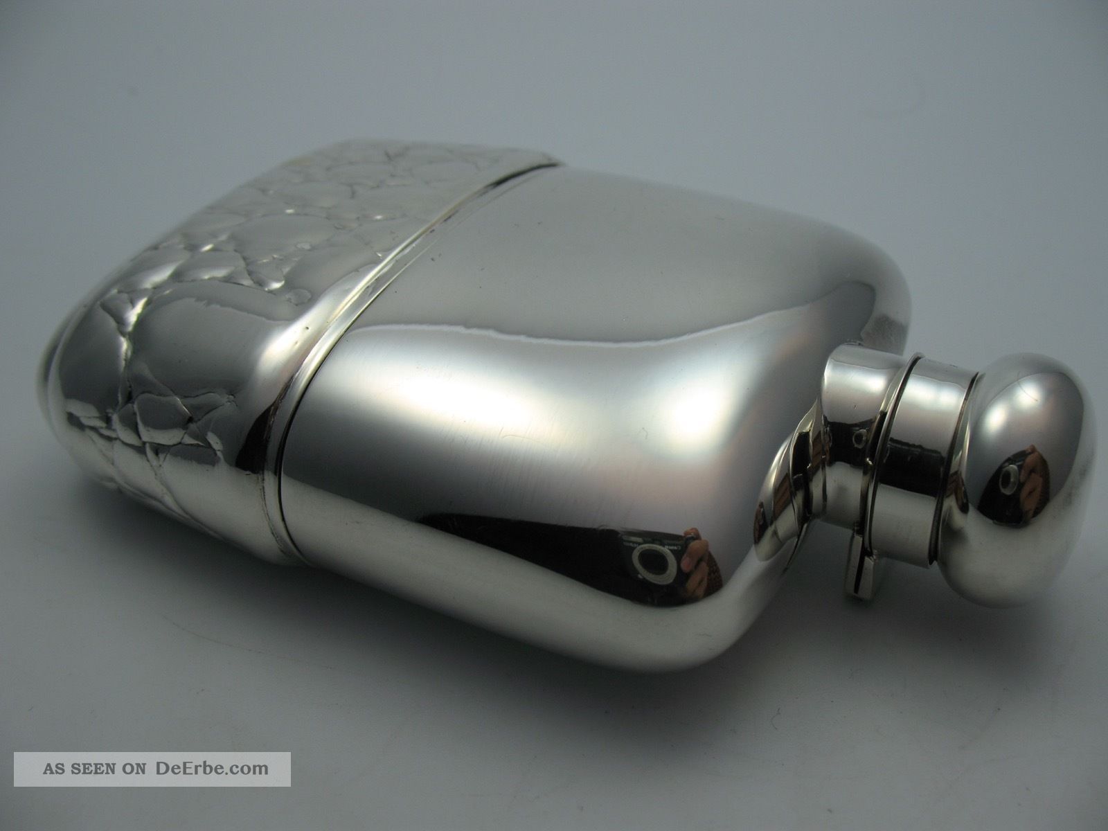 Wunderschöner Alter Massiver Flachmann Aus 925 Sterling Silber